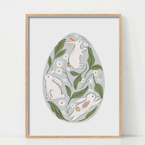 Easter Printable Wall Art Bunny Print Easter Decor Easter - Etsy