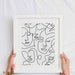 Face Art Line Drawing PRINTABLE Wall Decor Abstract Face Line | Etsy