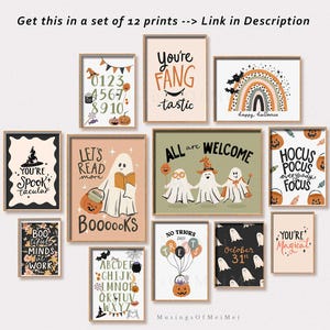 Halloween Alphabet and Numbers Printable Art, Halloween Wall Decor for ...
