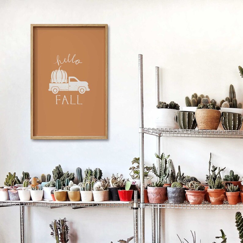 Autumn Art Hello Fall Print Printable Wall Art Autumn Wall - Etsy