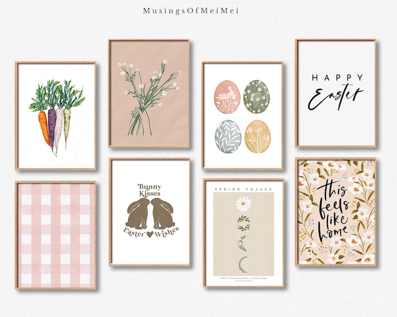 Easter Gallery Wall Art Set of 16 Printable Wall Art Spring - Etsy
