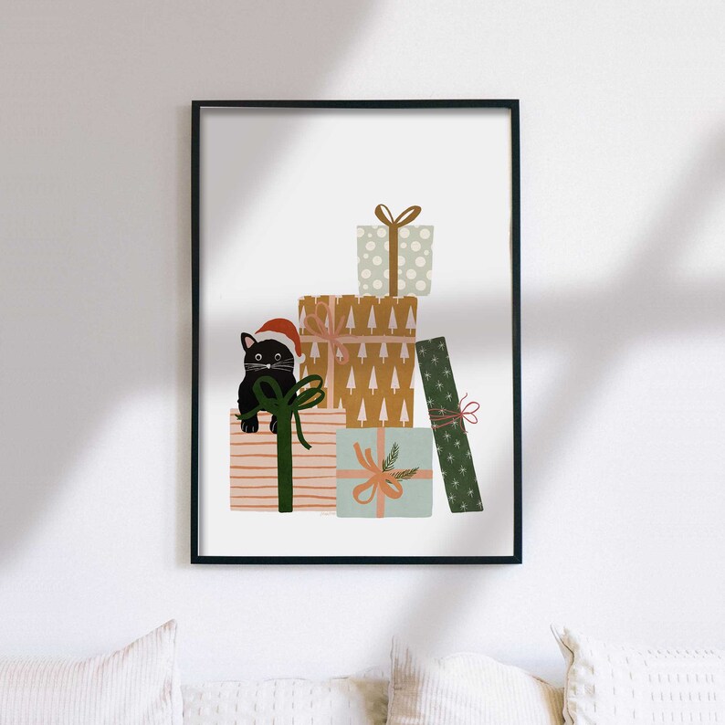 Christmas Cat Print Christmas Printables Christmas Presents - Etsy