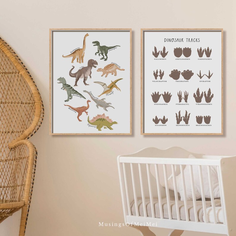 Dinosaur Wall Art, Dinosaur Tracks, Dinosaur Birthday, Printable Wall ...