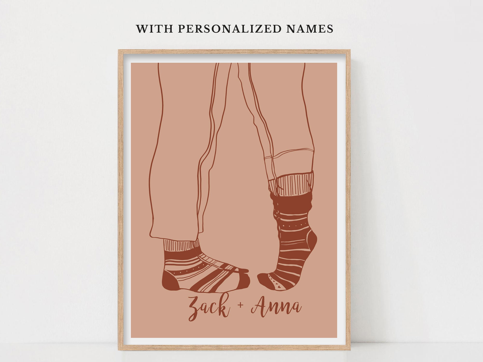Personalized Couple Portrait, Custom Printable Wall Art, Valentine's ...