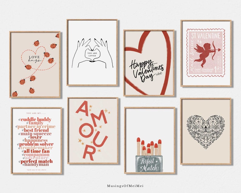 Valentines Day Gallery Wall Mega Bundle Valentines Day Decor - Etsy