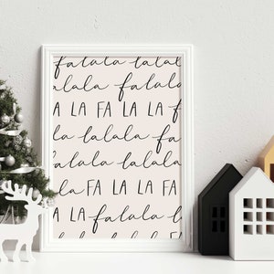 Christmas Wall Art, Fa La La Print, Printable Wall Art, Christmas Sign ...