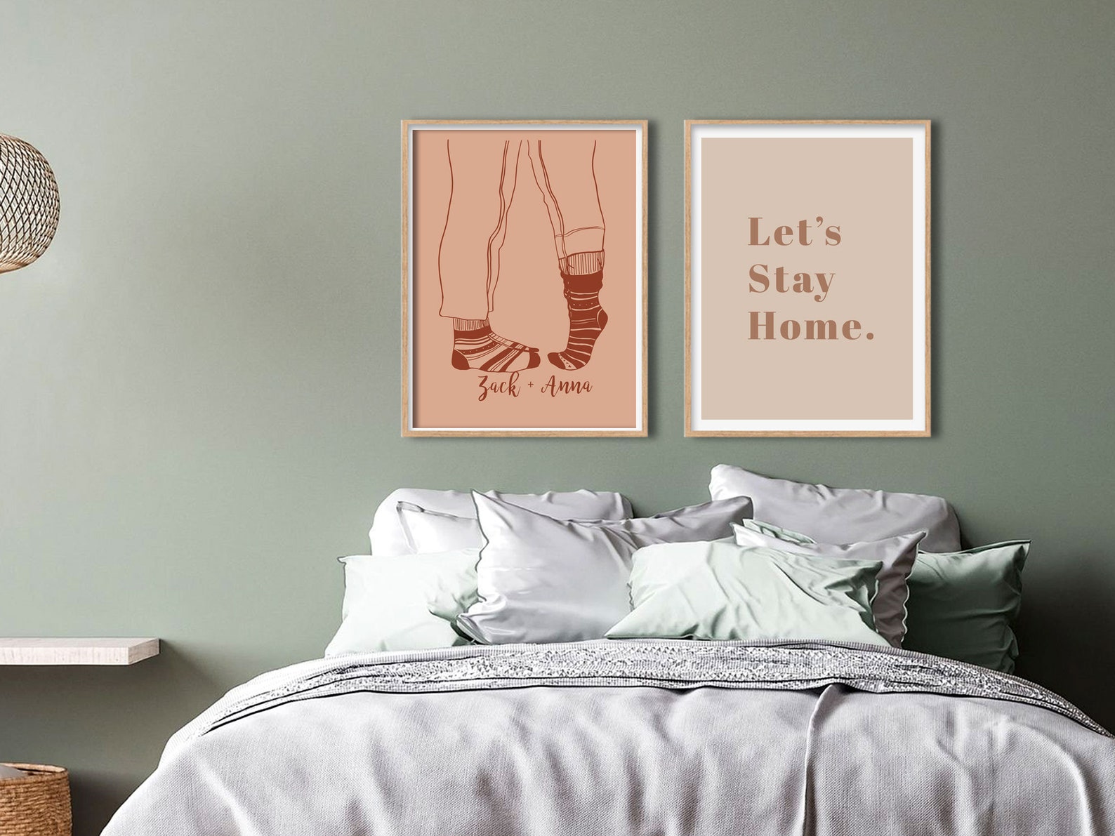 Personalized Couple Portrait, Custom Printable Wall Art, Valentine's ...