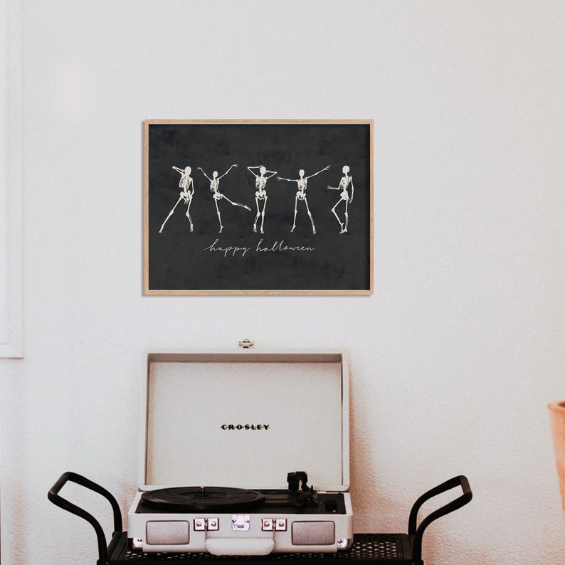 Halloween Printable Art Dancing Skull Print Halloween Wall - Etsy