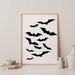 Halloween Bat Wall Art, Printable Wall Art, Neutral Halloween Decor ...