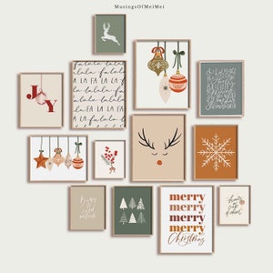 Christmas Gallery Wall Art, Set of 13, Christmas Printables, Minimalist ...