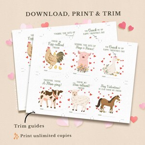 Printable Farm Animal Valentine's Day Card, Classroom Valentine's Day ...