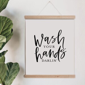 Wash Your Hands Wall Art, Washroom Poster, Bathroom Sign, Printable ...