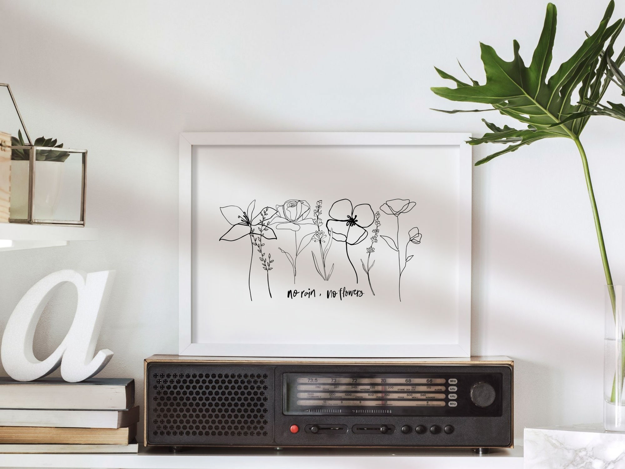 Flower Wall Art Quote Print Floral Print No Rain No - Etsy Australia