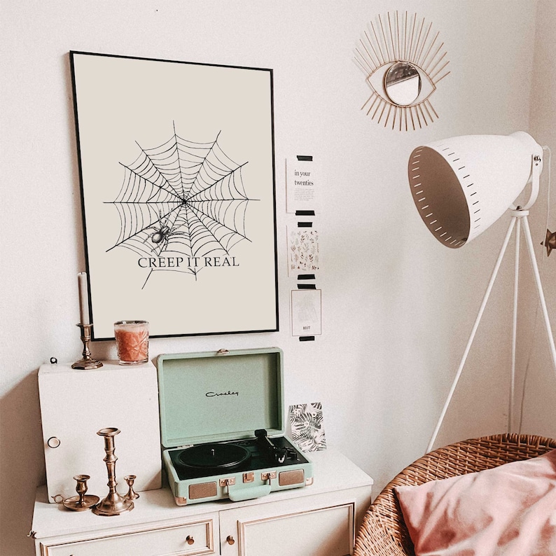 Halloween Spider Wall Art Printable Halloween Art Halloween - Etsy