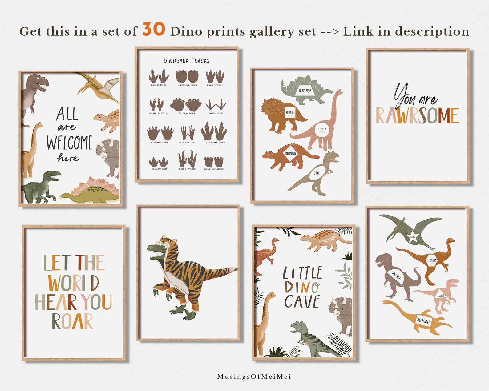 Let's Read All Day Dinosaur Printable Wall Art - Cute Educational Print ...