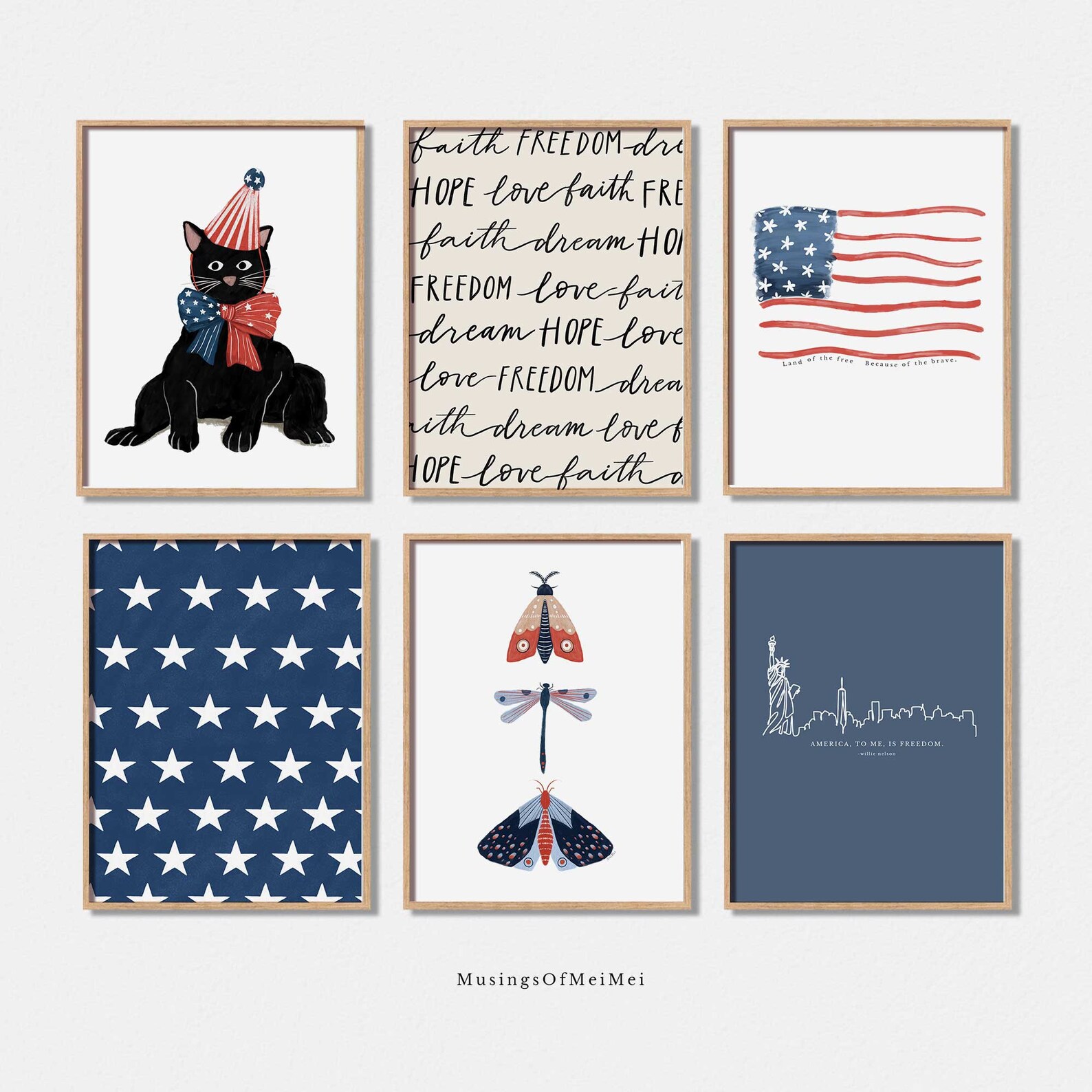 4th of July Art Mega Bundle Set, Set of 14 Prints, Fourth of July ...