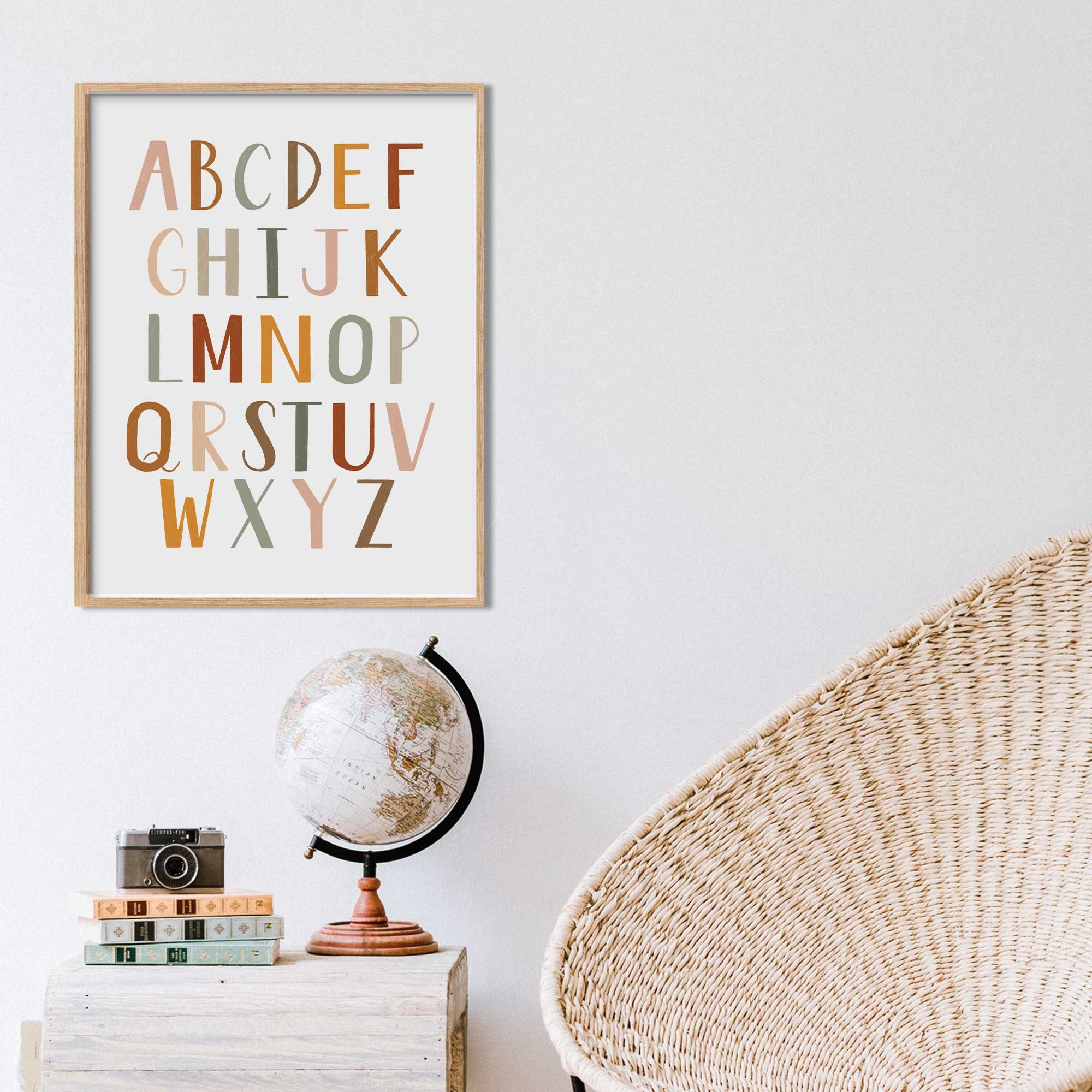 Alphabet Poster Neutral Boho Nursery Neutral Alphabet Poster | Etsy