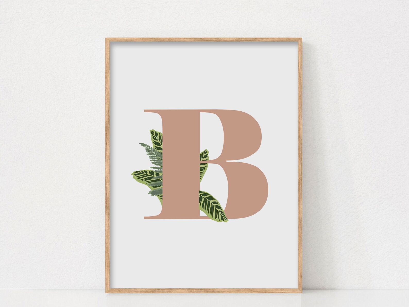 Alphabet Initial Art Print Custom Alphabet Print Botanical | Etsy