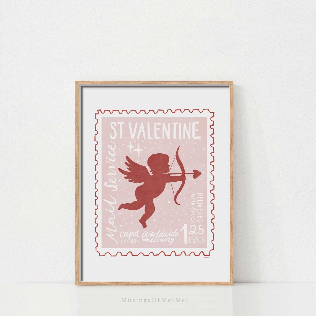 Valentines Day Print, Cupid Art Print, Printable Wall Art, Valentine ...