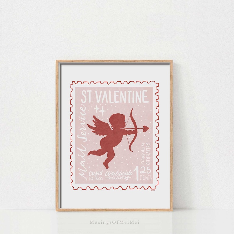 Valentines Day Print, Cupid Art Print, Printable Wall Art, Valentine ...