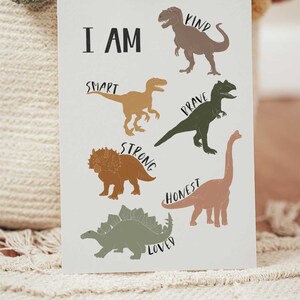 Kids Positive Affirmations Print, Dinosaur Wall Art, PRINTABLE WALL ART ...