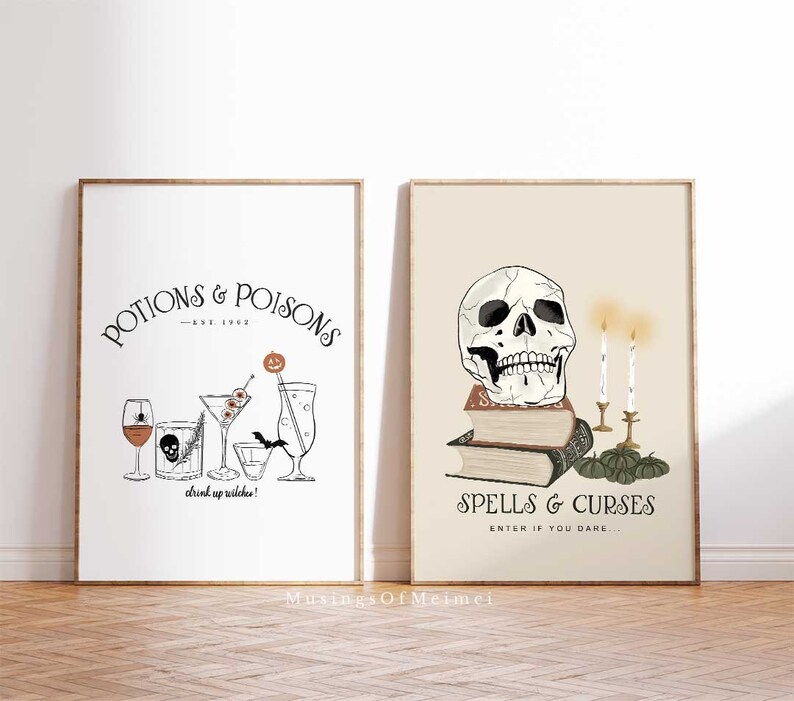 Halloween Gallery Set of 15, Printable Wall Art, Halloween Printables ...