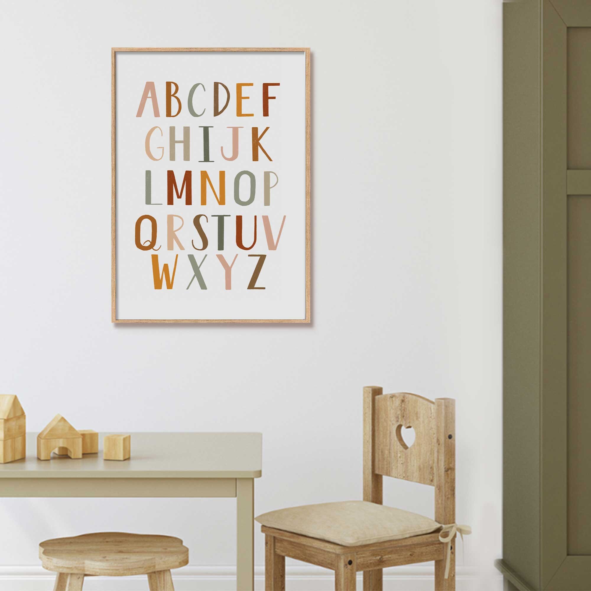 Alphabet Poster Neutral Boho Nursery Neutral Alphabet Poster | Etsy