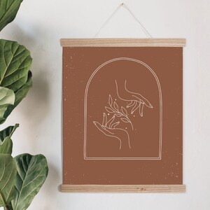 Printable Hand Line Art, Botanical Print, Boho Printable Line Art ...