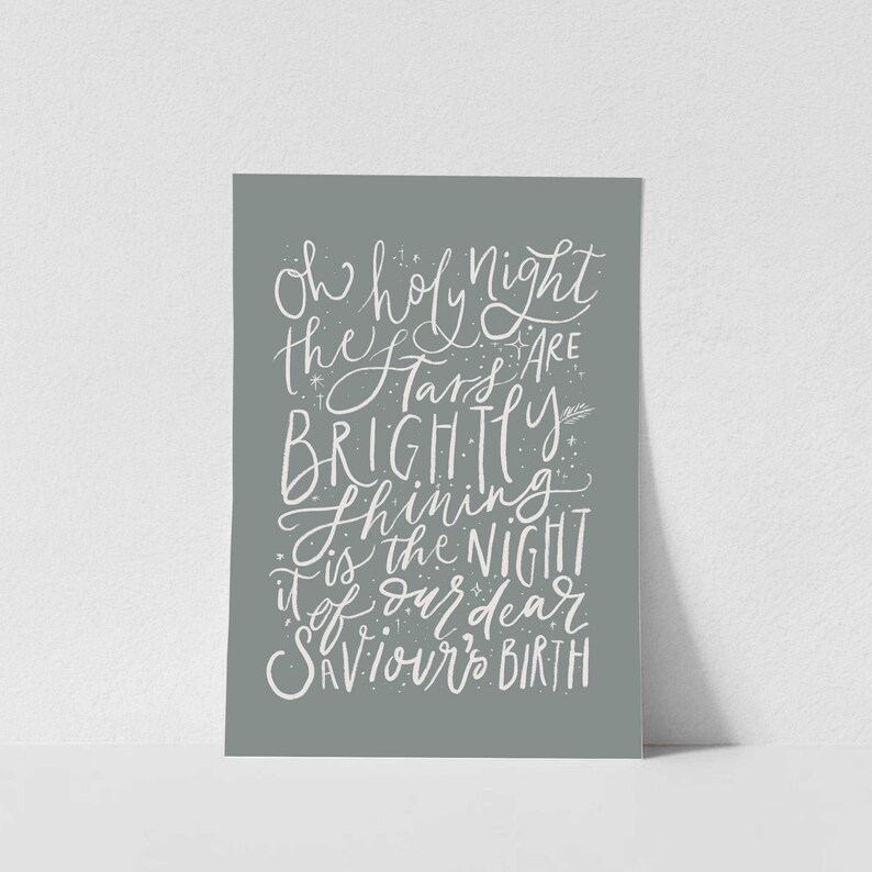 Christmas Art Print Oh Holy Night Print Christmas Printable - Etsy