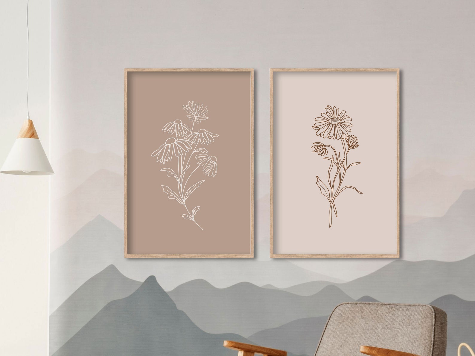 Flower Art Print Set of 2 Gallery Wall Set Floral Printable | Etsy