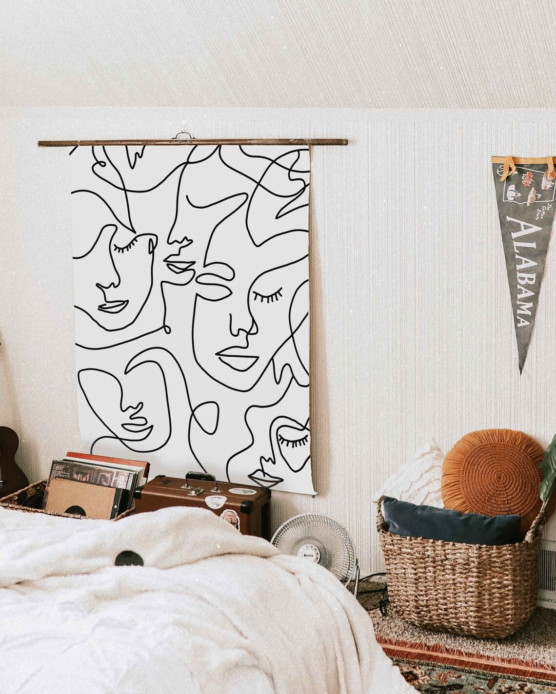 Face Art Line Drawing PRINTABLE Wall Decor, Abstract Face Line Drawing ...