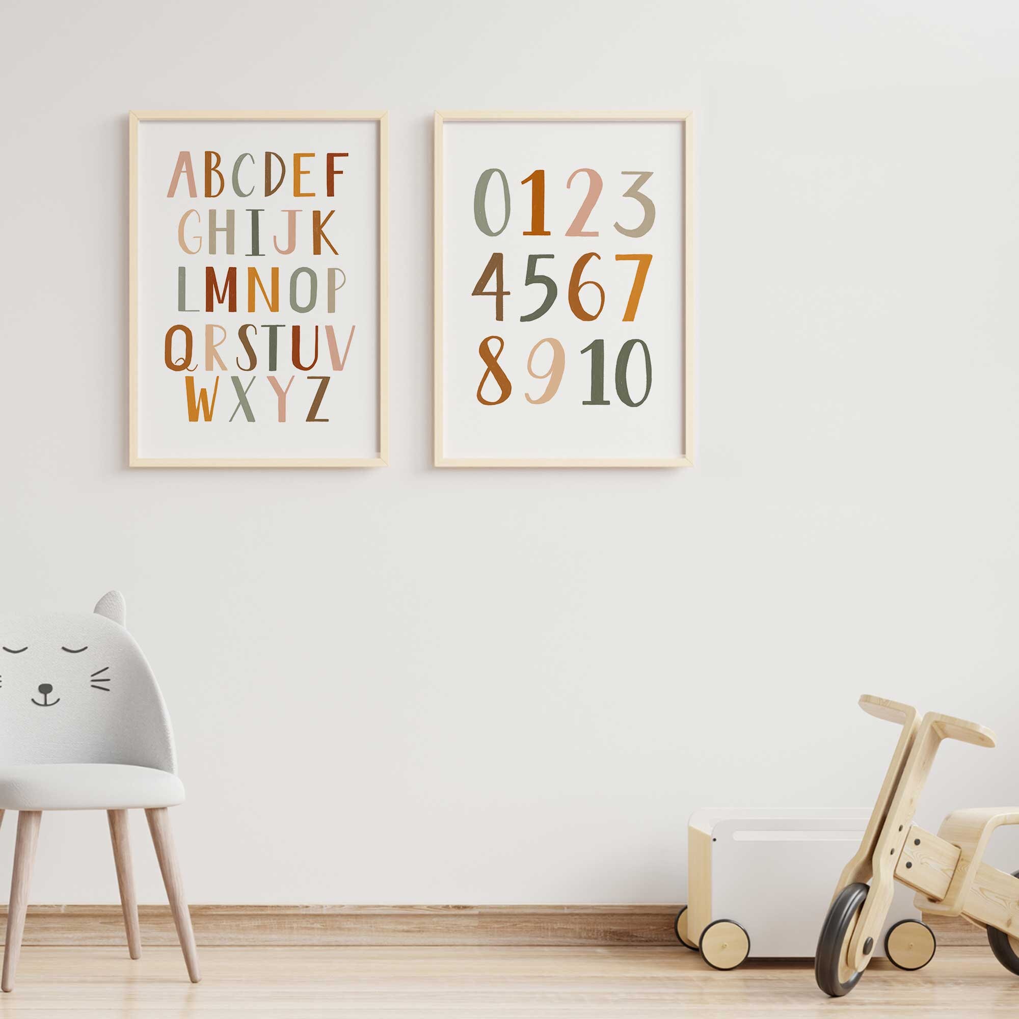 Boho Numbers Poster, Educational Poster, Neutral Boho Nursery Decor ...
