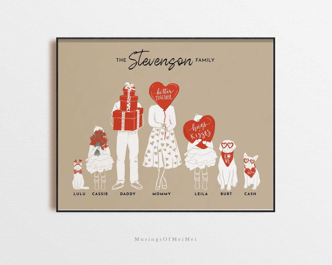 Personalized Family Valentine Printable Wall Art, Custom Valentine's ...