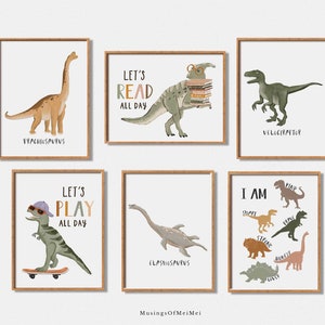 Dinosaur Educational Posters, Set of 30 Prints, Kids Classroom Posters ...