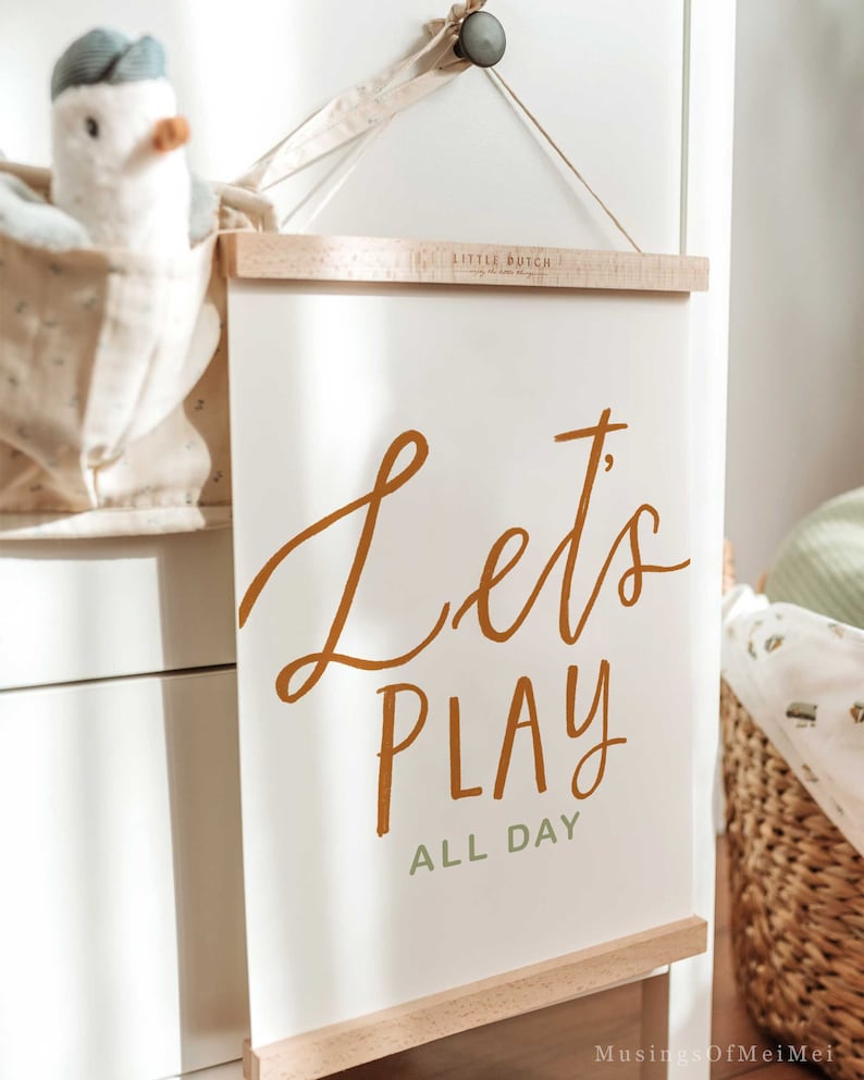 Let's Play All Day Kids Printable Wall Art, Playroom Decor, Kids ...