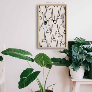 Halloween Cat Art, Peekaboo Cat Ghost, Halloween Ghostie, Printable ...