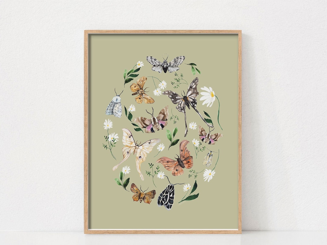Boho Butterflies Wall Art, Retro Poster, Vintage Print, Printable Wall ...