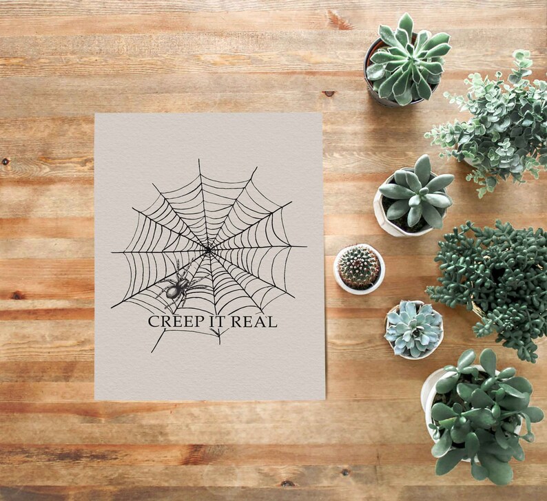 Halloween Spider Wall Art, Printable Halloween Art, Halloween Poster ...