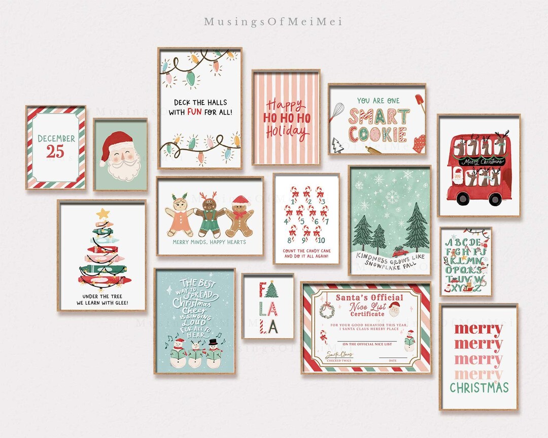 Christmas Classroom Decor Set, Bulletin Board Kit, Kids Playroom Decor ...