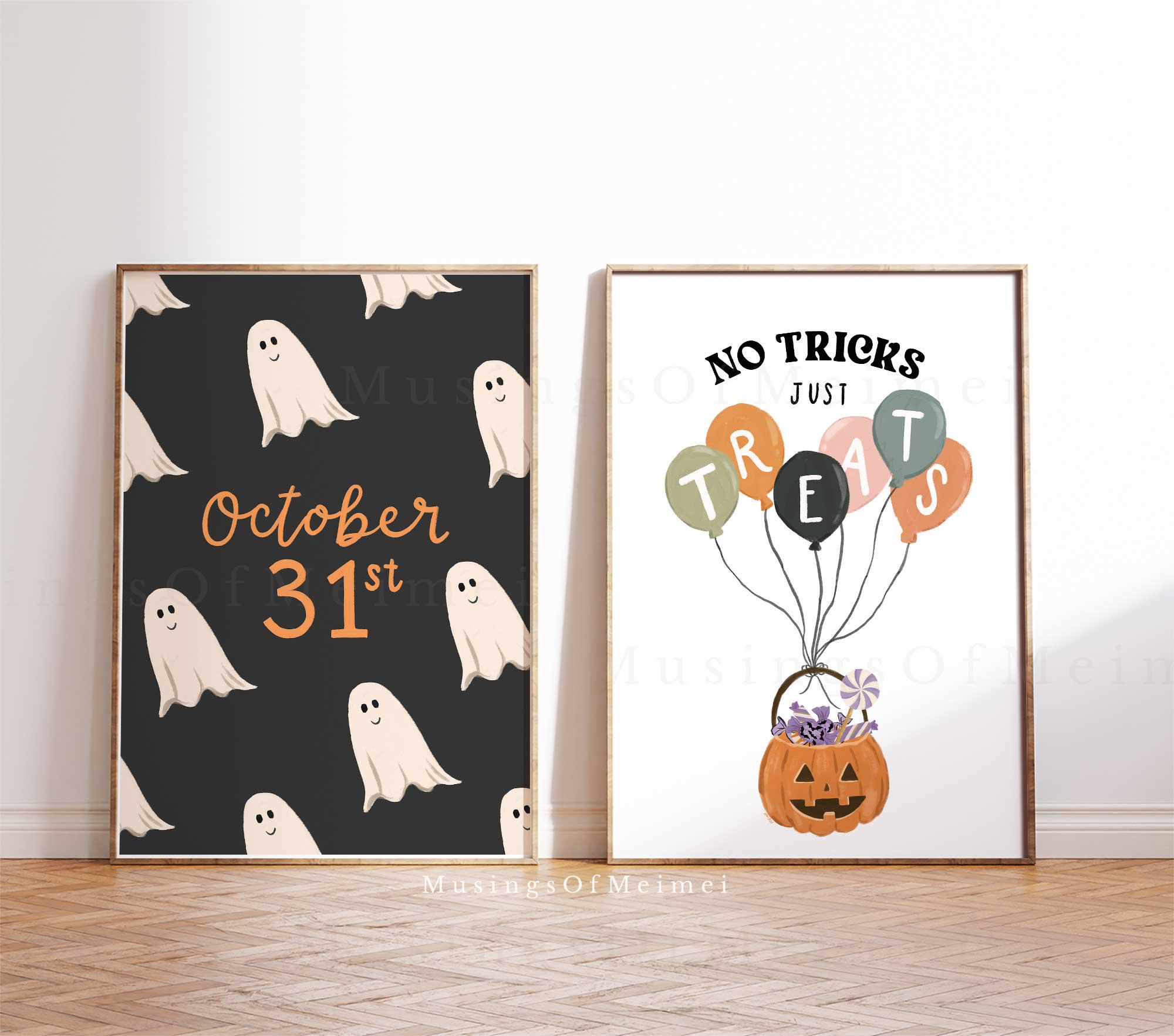 Halloween Classroom Decor Set, Kids Halloween Decor, Printable Wall Art ...