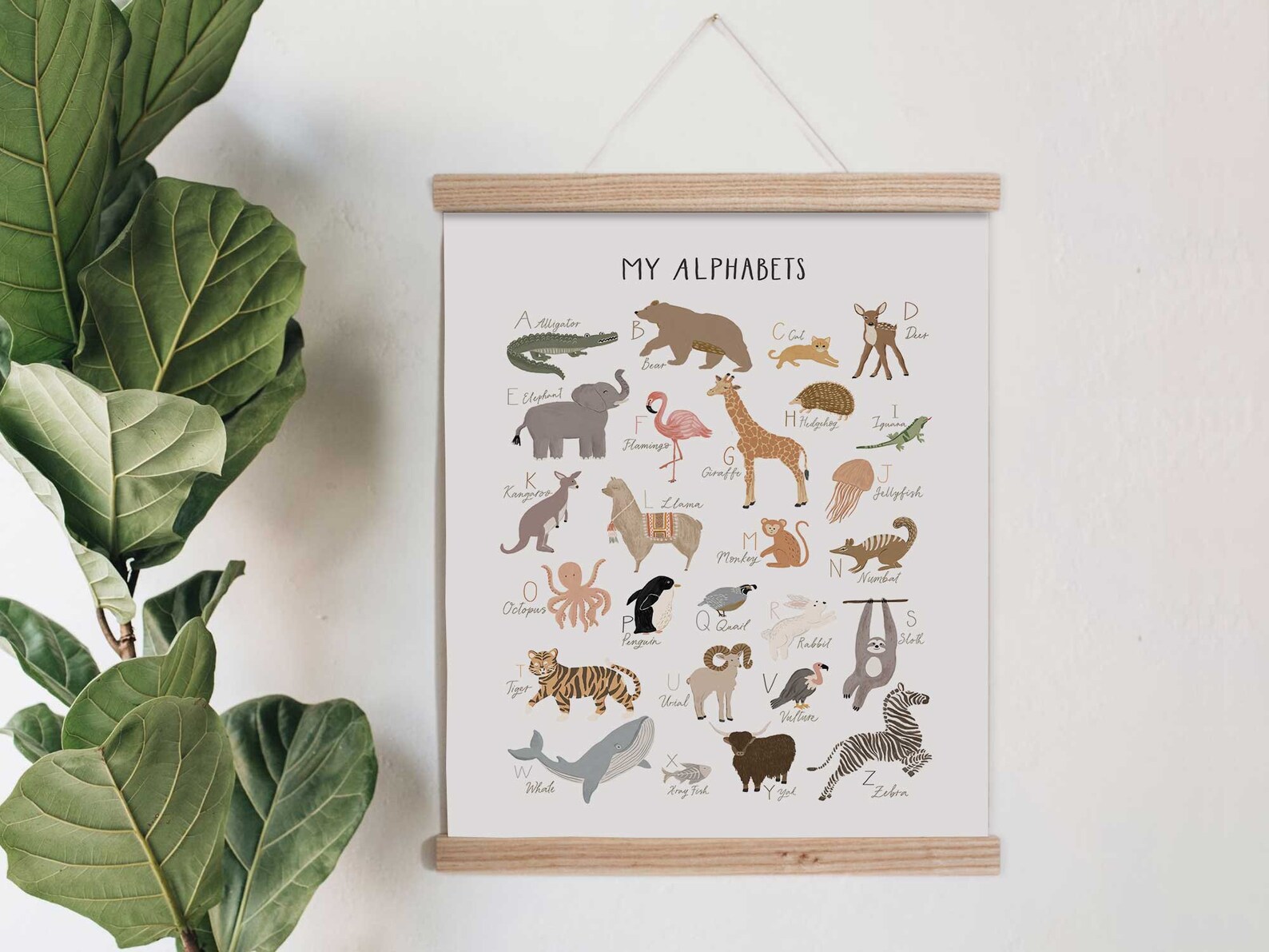 Animal Alphabet Poster Printable Wall Art ABC Poster | Etsy