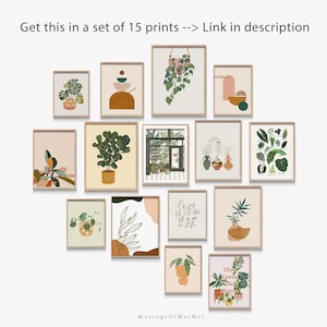 Botanical House Plant Art Print for Wall Decoration, Printable ...