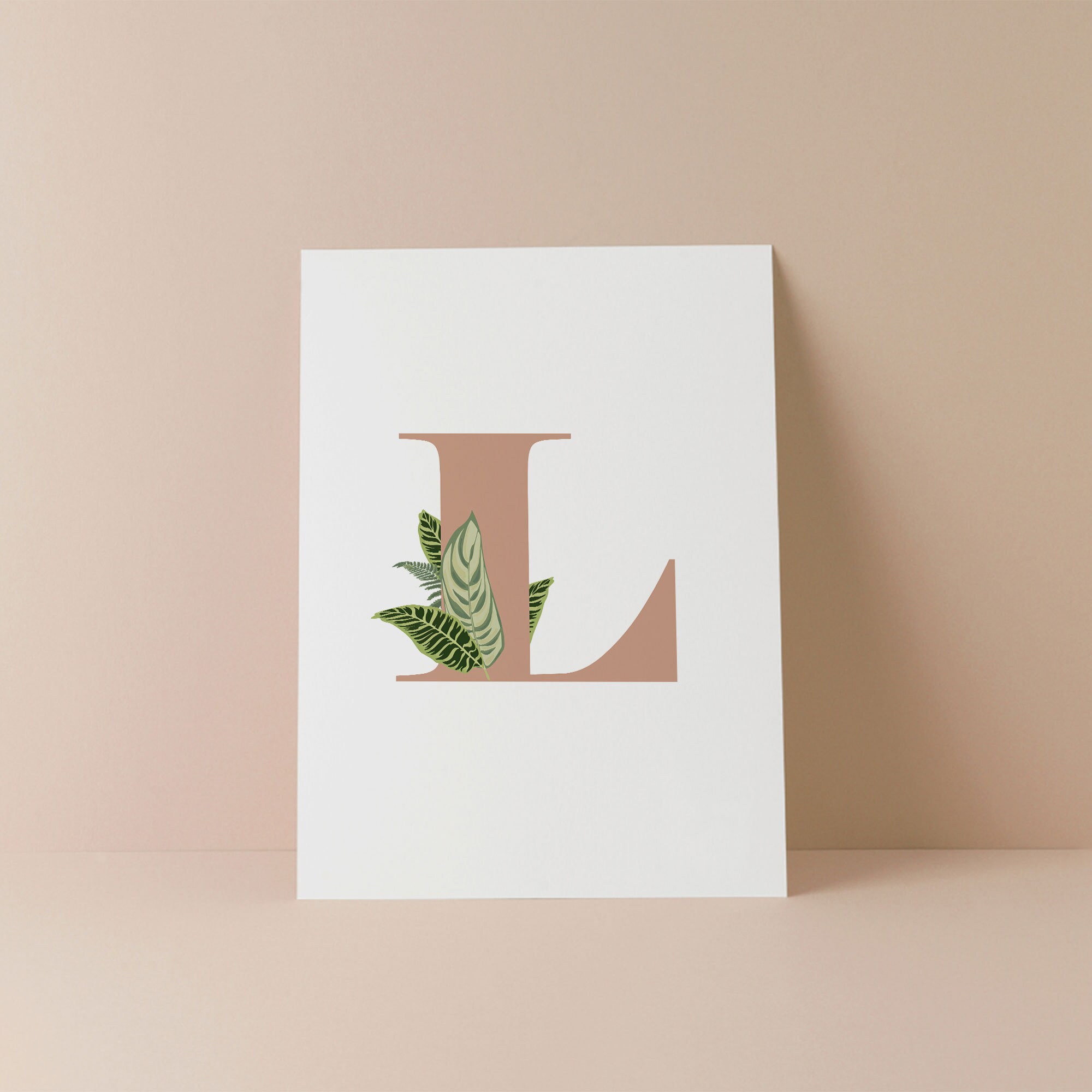 Alphabet Initial Art Print Custom Alphabet Print Botanical | Etsy