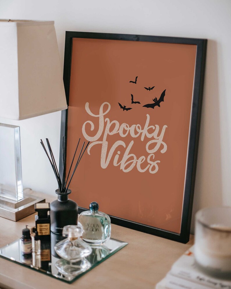 Halloween Print Spooky Vibes Wall Art Halloween Wall Art - Etsy