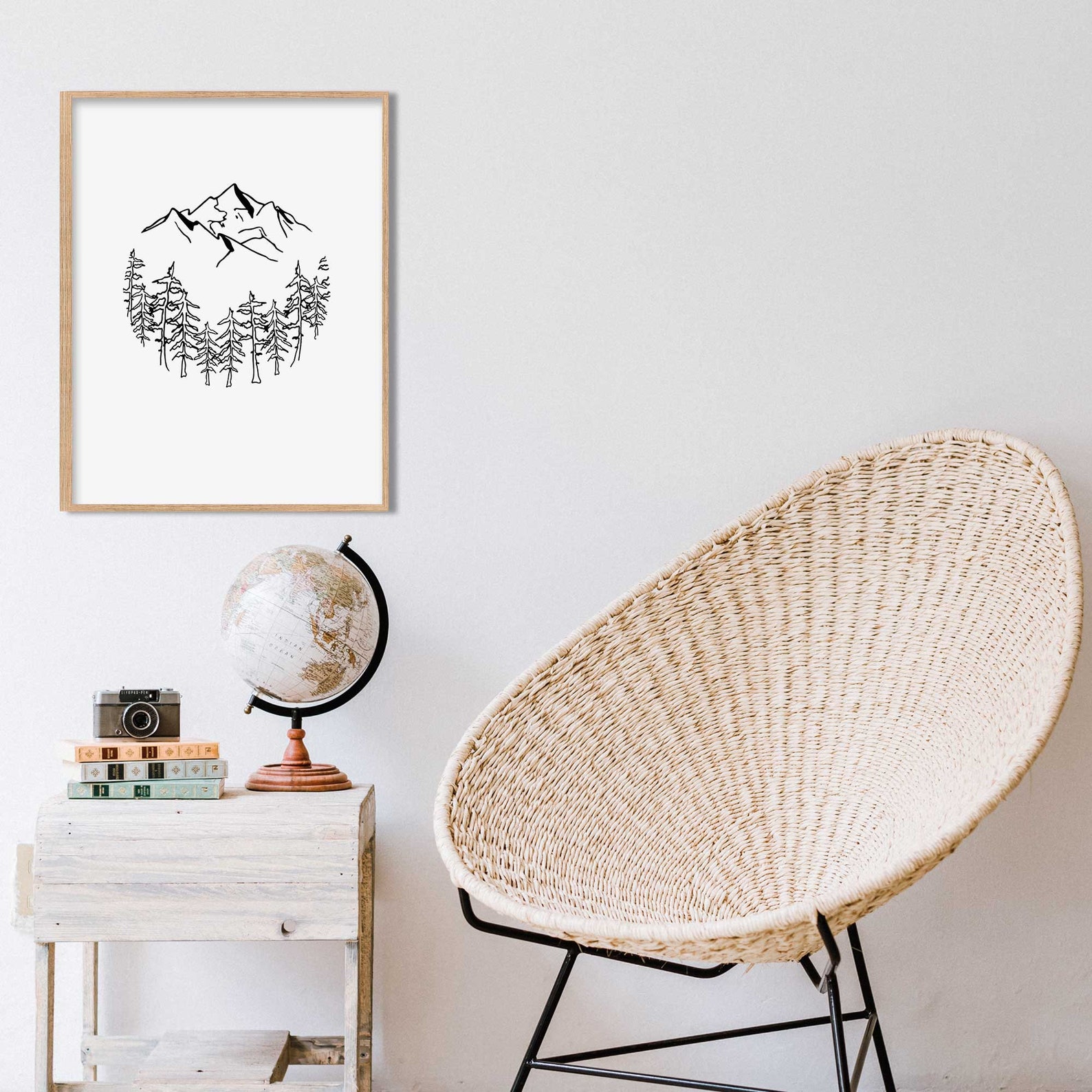 Forest Print Line Art Forest Minimalist Line Art Forest | Etsy