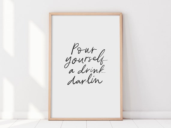 Bar Cart Quote Printable Poster Bar Cart Sign for Dining | Etsy