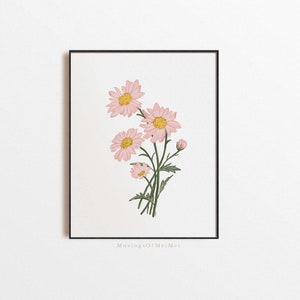 Spring Flower Prints, Set of 4, Printable Wall Art, Farmhouse Decor ...