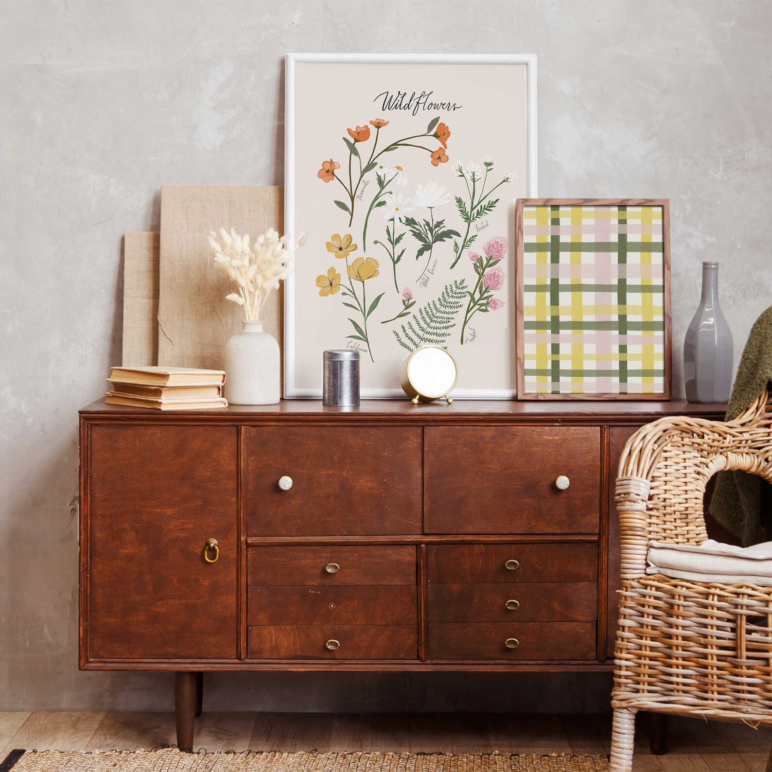 Wildflowers Wall Art Spring Poster Botanical Art Prints | Etsy