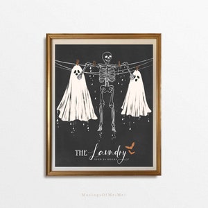 Laundry Sign, Halloween Laundry Decor, Halloween Printables, Gothic ...