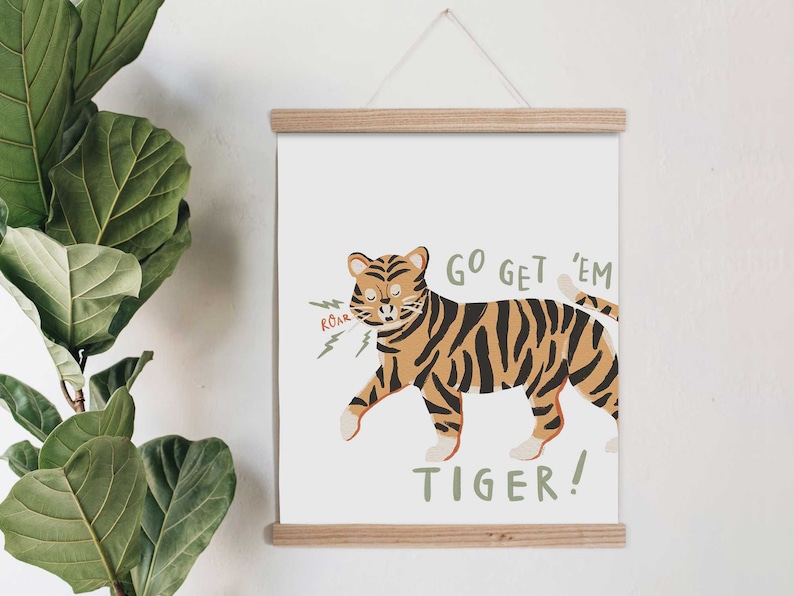 Tiger Nursery Art Print, Inspirational Nursery Art Poster, Printable ...